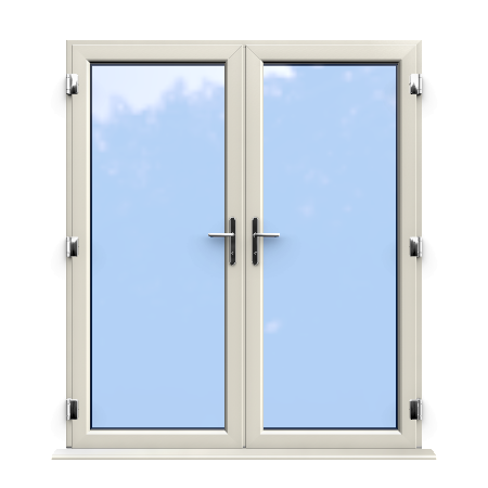 Cream Double Glazed UPVC French Door | Doorland UK